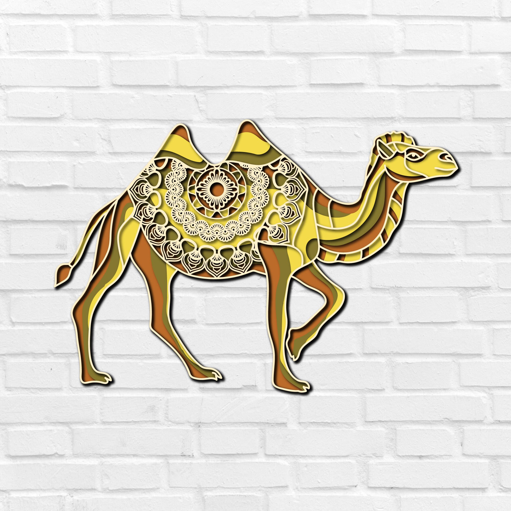 Camel Multilayer SVG, 3D Camel Digital File DXF, Camel Mandala SVG ...