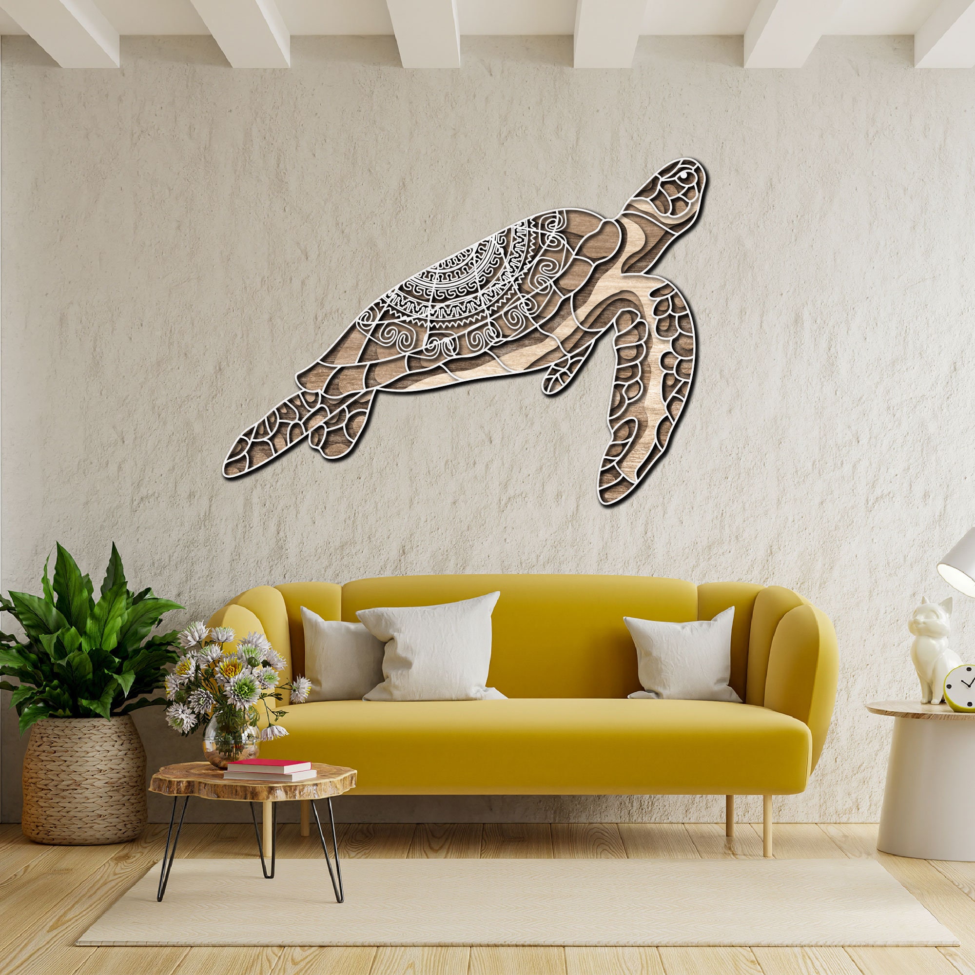 Turtle Multilayer SVG, 3D Turtle Digital File DXF, Turtle Mandala SVG ...