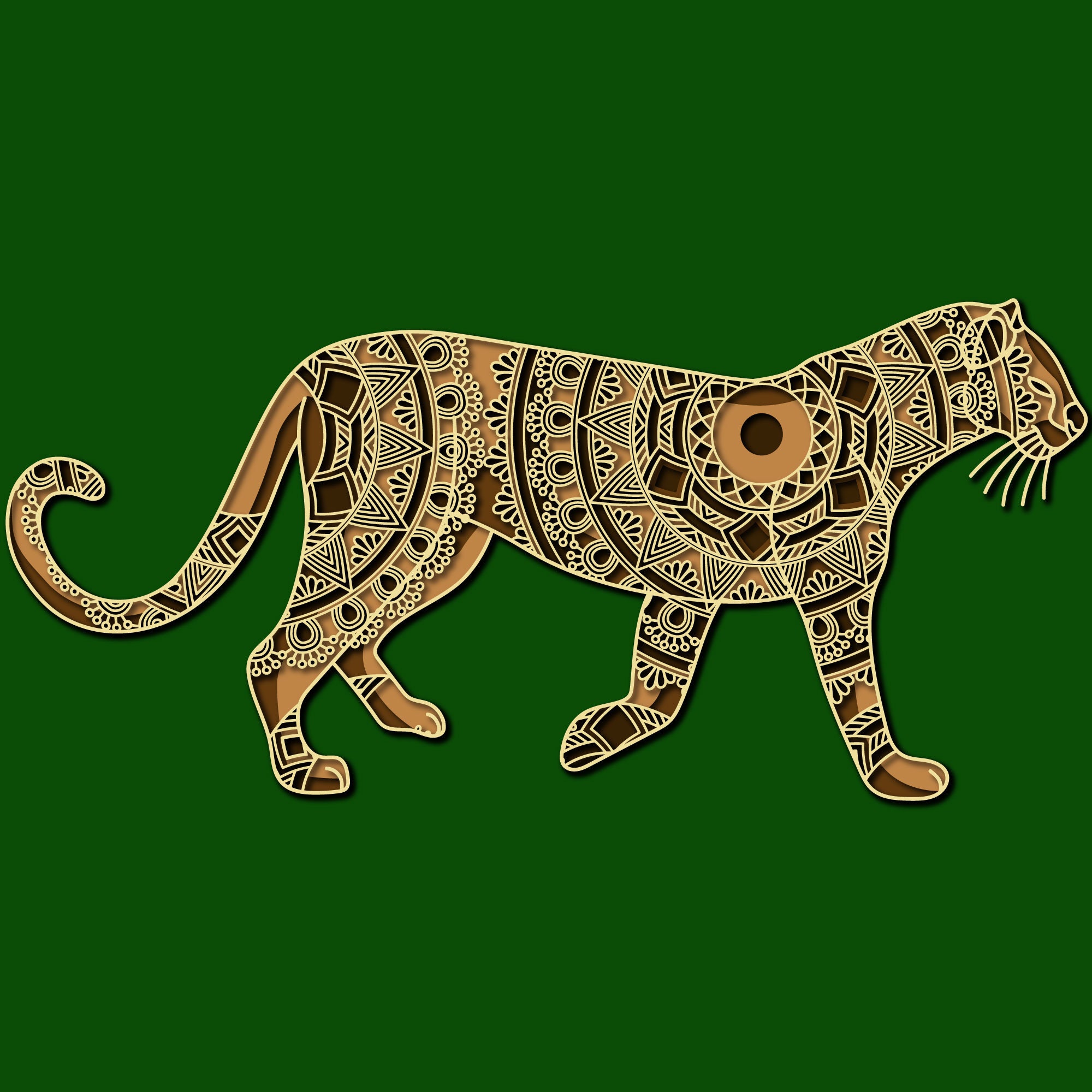 Leopard 3D Mandala SVG, Leopard Mandala SVG, Animal Multilayered DXF ...