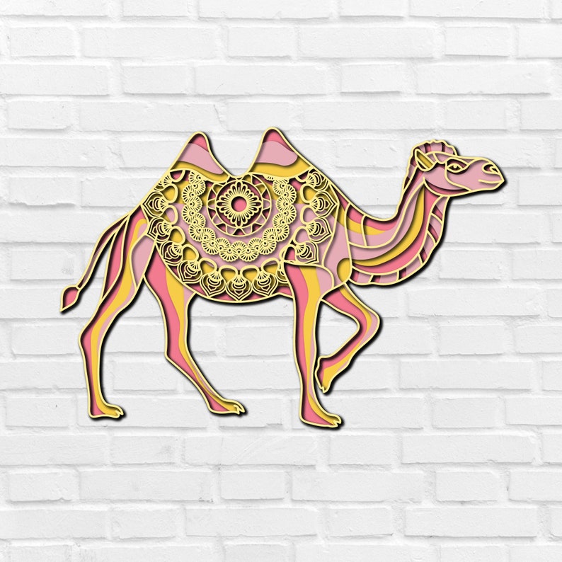 Camel Multilayer SVG, 3D Camel Digital File DXF, Camel Mandala SVG ...
