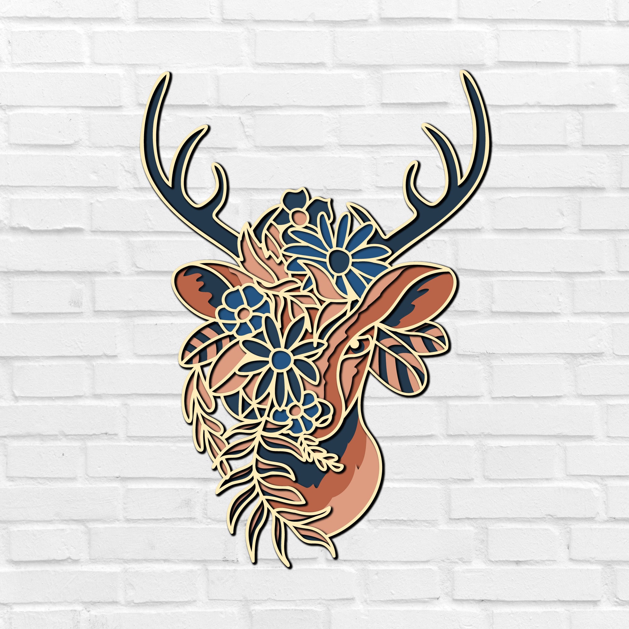 3d Deer Digital File DXF, Deer Laser Cutting Wall Decor, Deer CNC ...