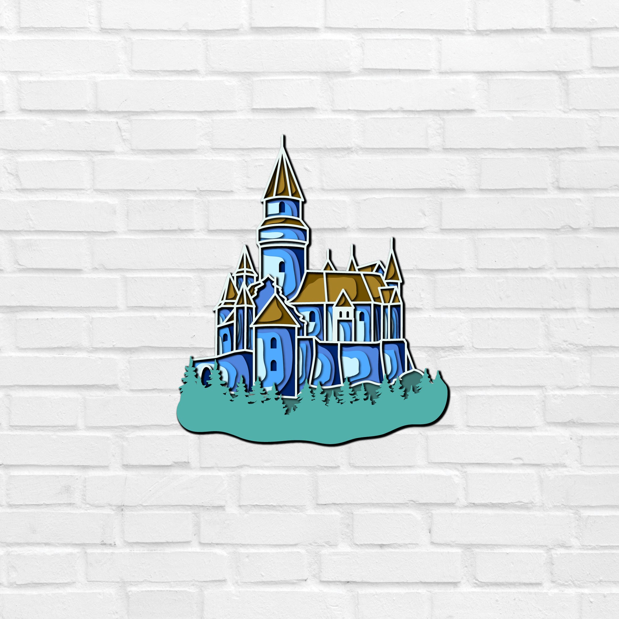 3D Castle SVG, Layered Castle SVG, Palace Multilayers 3D Laser Cutting ...