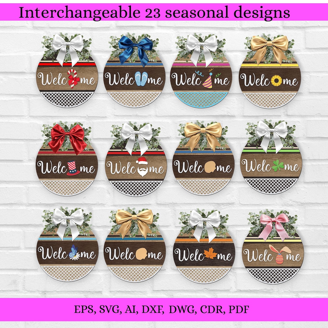 Welcome Interchangeable Graphics Sign SVG, Welcome Interchangeable Door ...