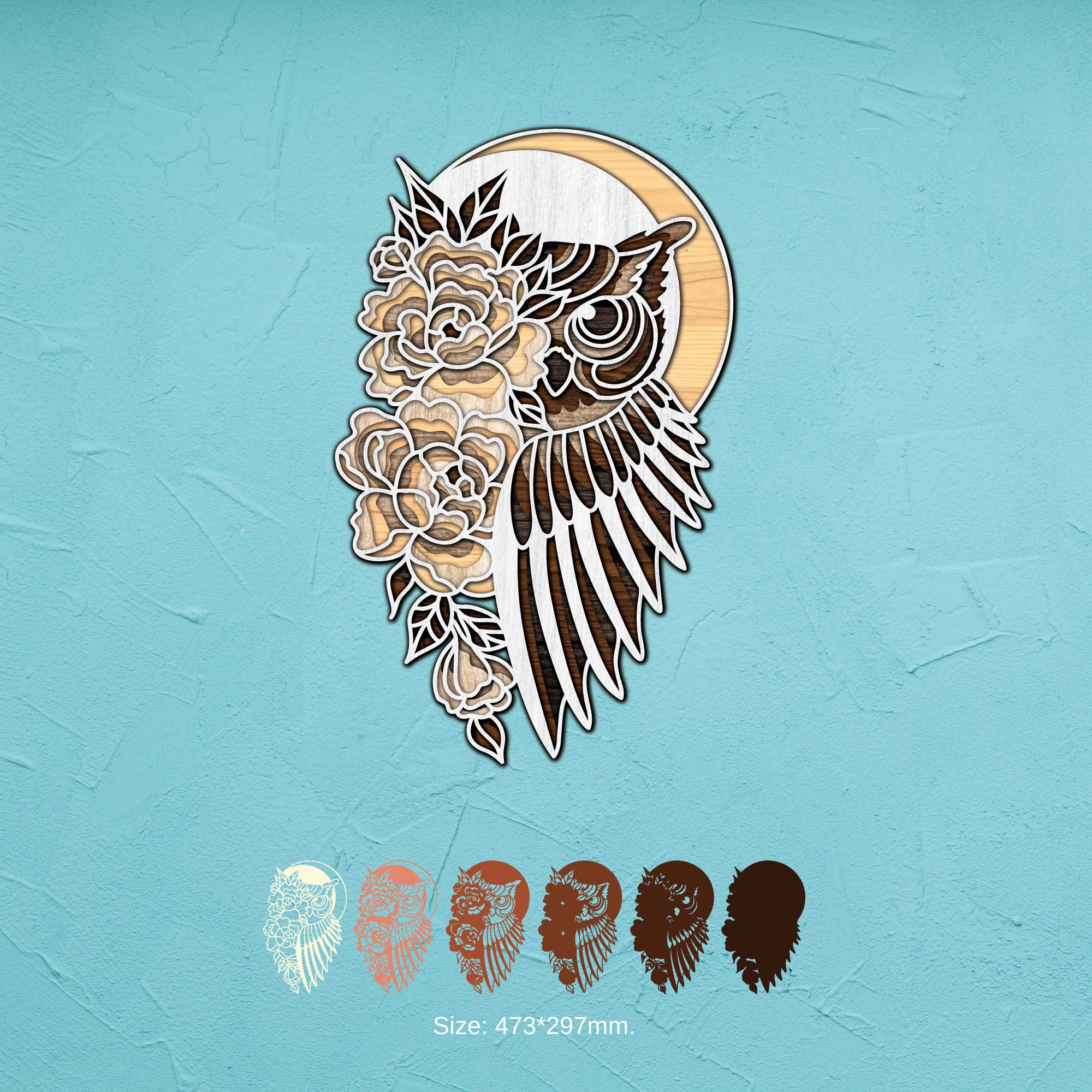 OWL Laser Cut File Multilayer, 3d Owl Svg, Owl DXF, Lasercut Owl Wall ...