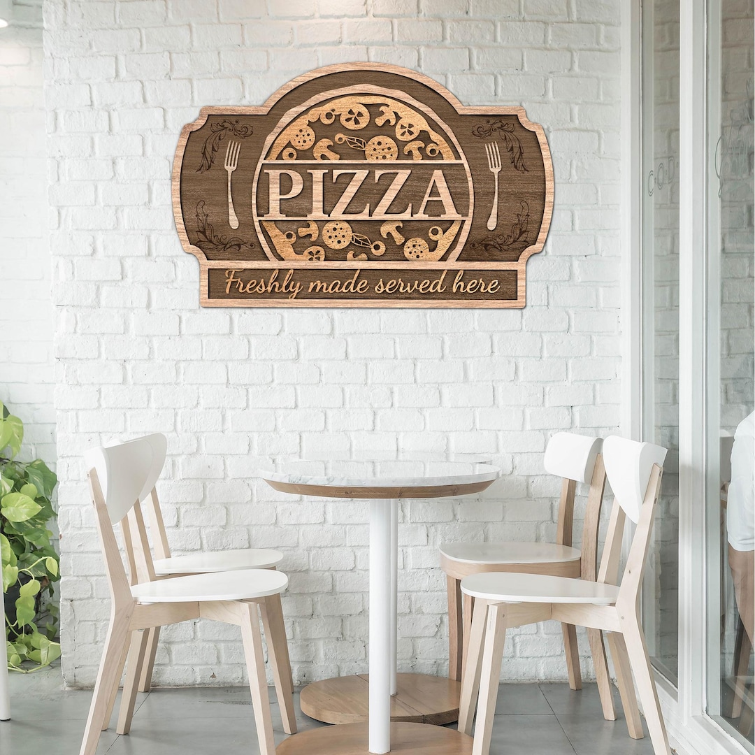 Pizza Wall Wood Sign SVG Pizzeria Sign Digital File DXF Pizza Wall ...