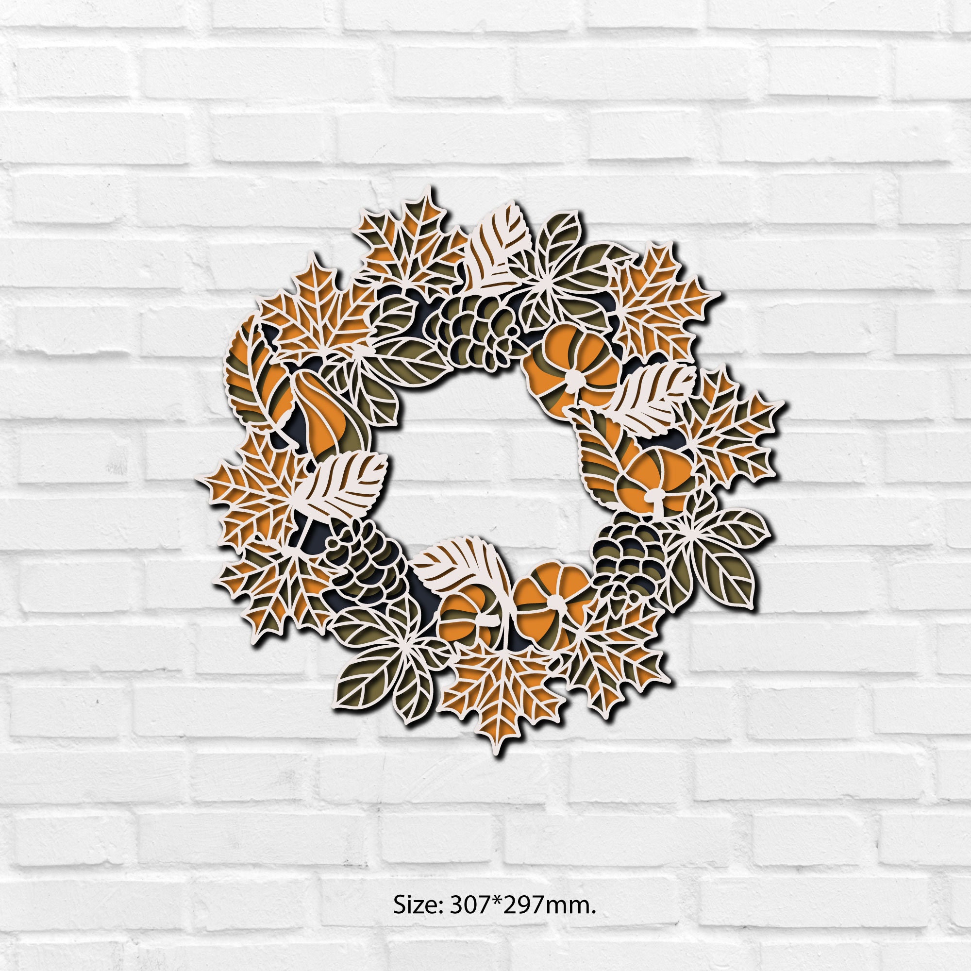 Autumn Wreath SVG, Autumn Wreath DXF, Wreath Pumkin SVG, Laser Cut ...