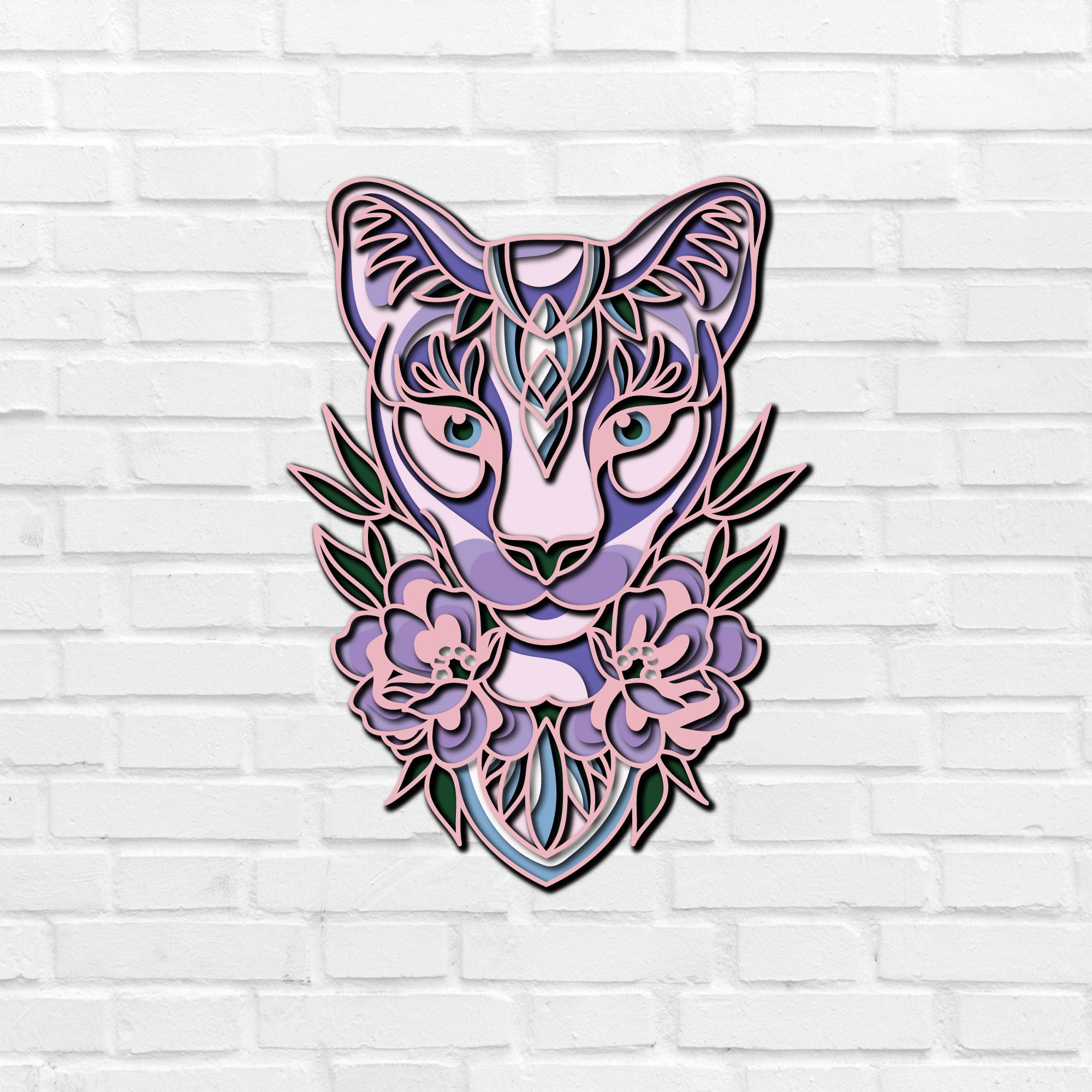 Lioness Multilayered SVG, Lion Laser Cut Digital File, Lion DXF File ...