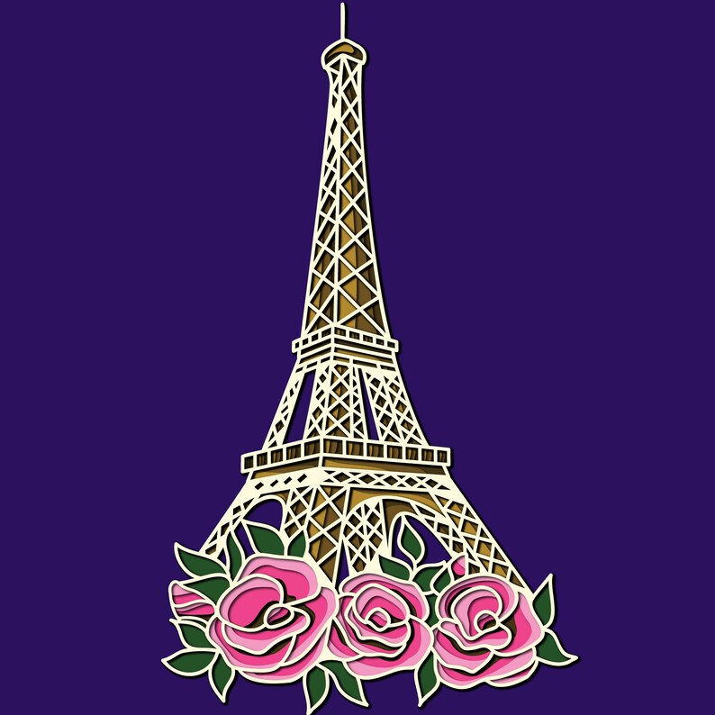 3D Eiffel Tower Multilayered SVG, 3D Eiffel Towermandala SVG, Paris ...