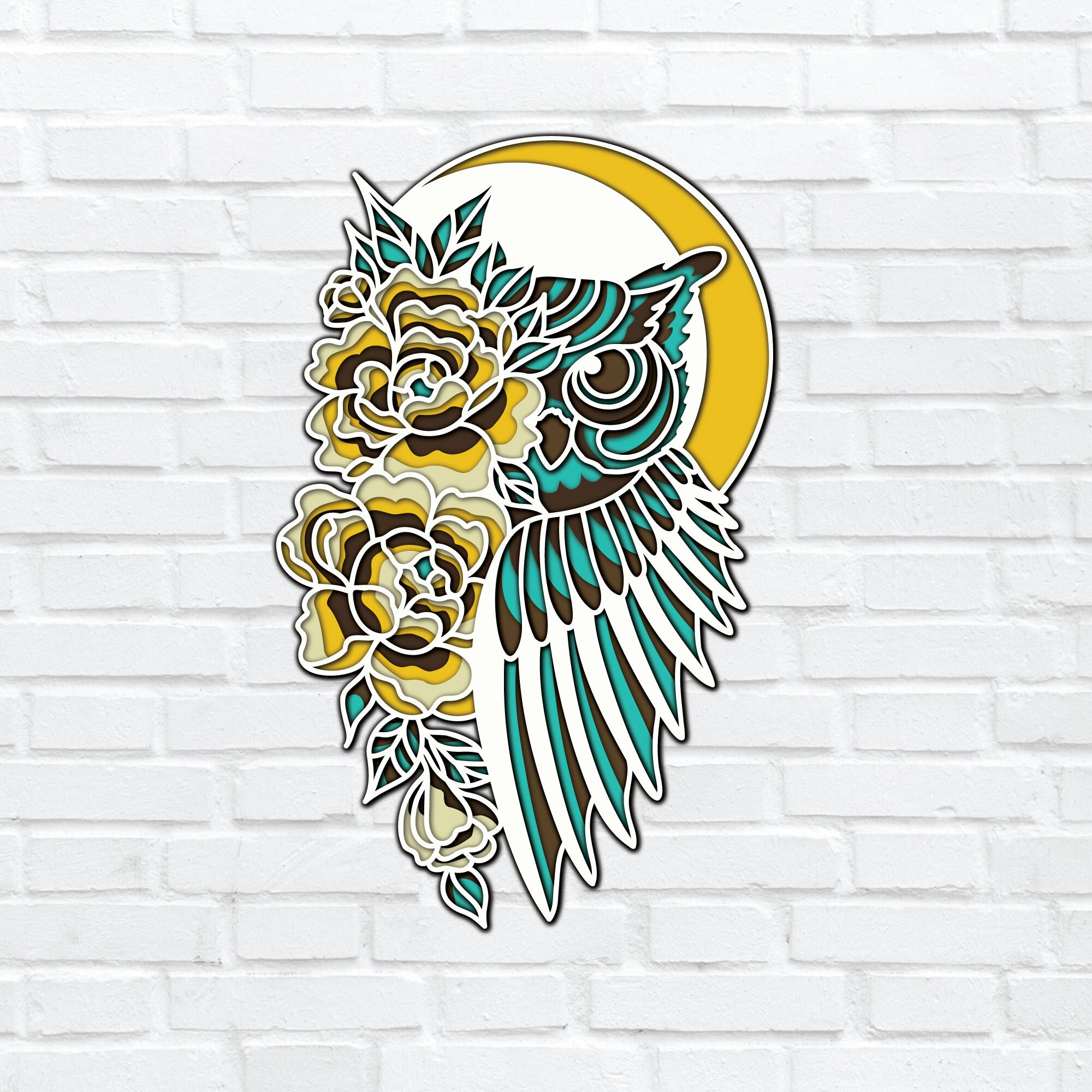 OWL Laser Cut File Multilayer, 3d Owl Svg, Owl DXF, Lasercut Owl Wall ...