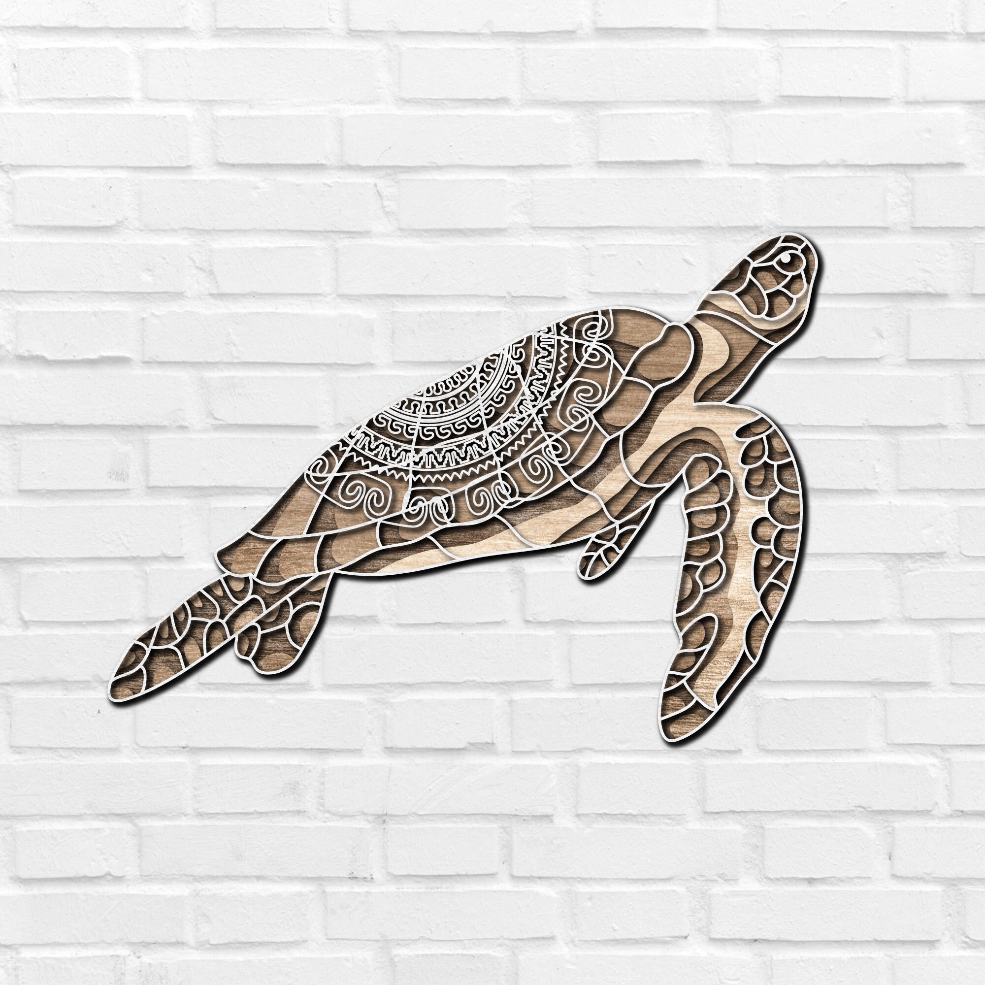 Turtle Multilayer SVG, 3D Turtle Digital File DXF, Turtle Mandala SVG ...