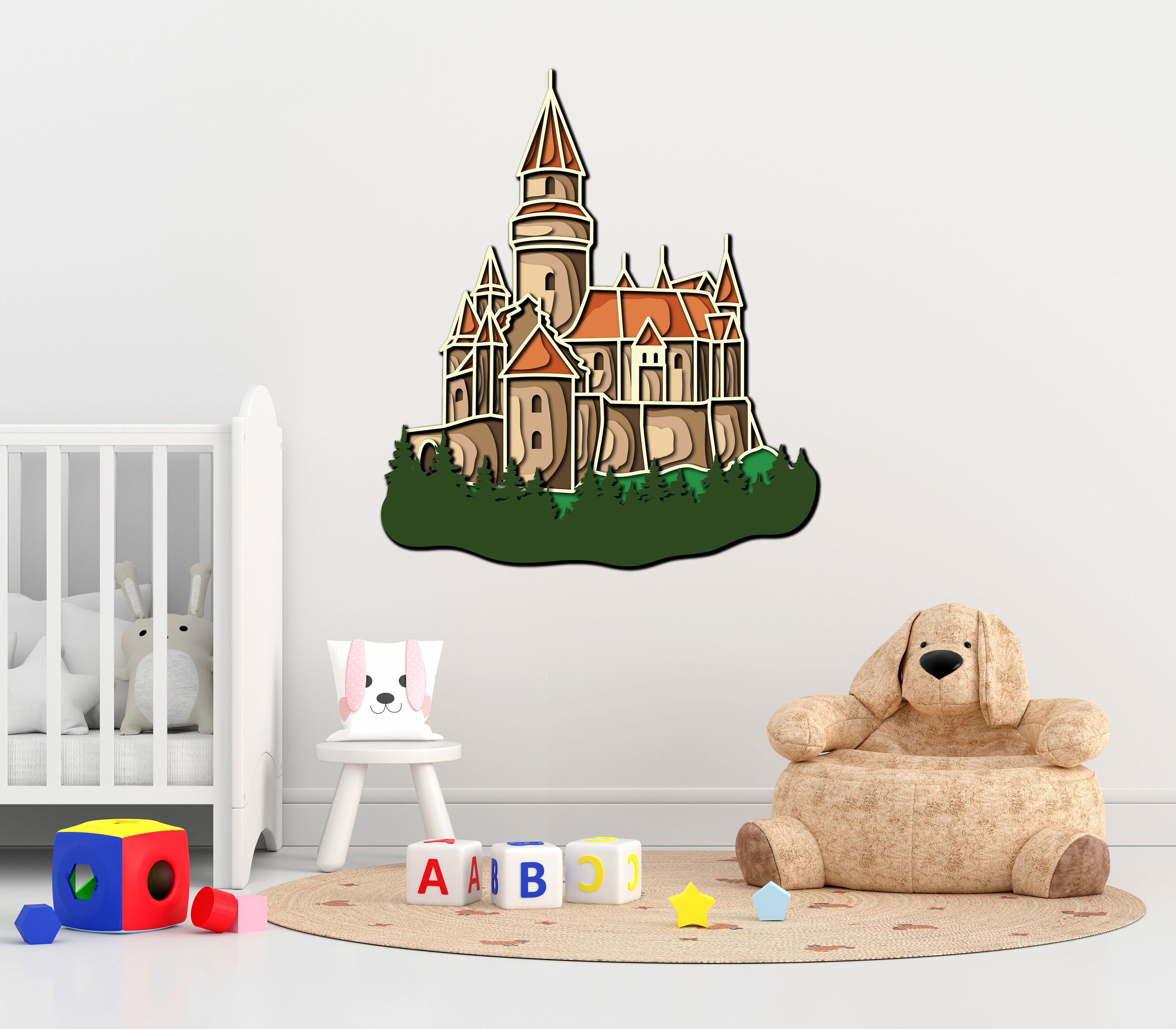 3D Castle SVG, Layered Castle SVG, Palace Multilayers 3D Laser Cutting ...