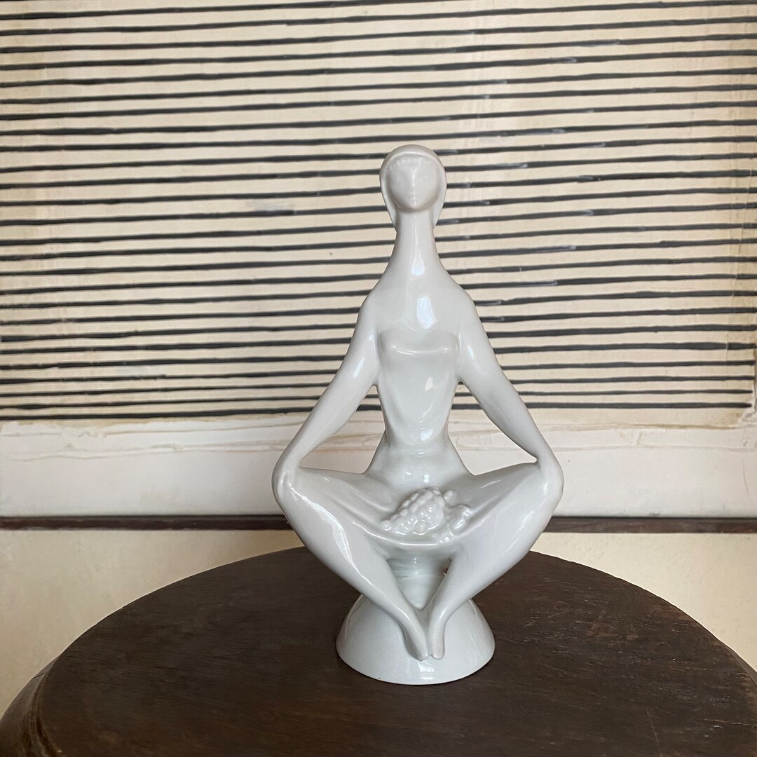 Mid Century Modern Woman Statue, Demeter Goddess of Harvest, Modernist ...