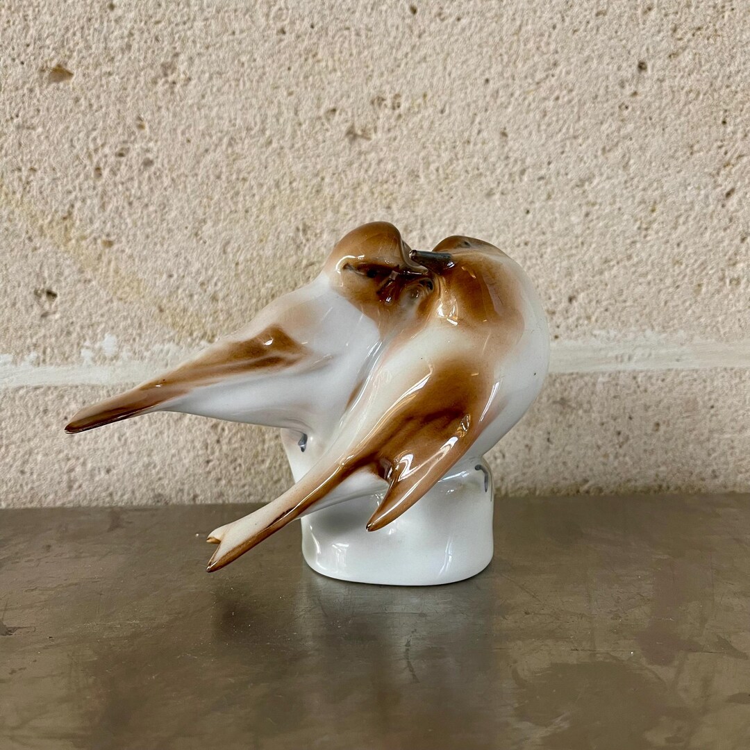 Vintage Zsolnay Bird Porcelain Sculpture Midcentury Modern Titling ...