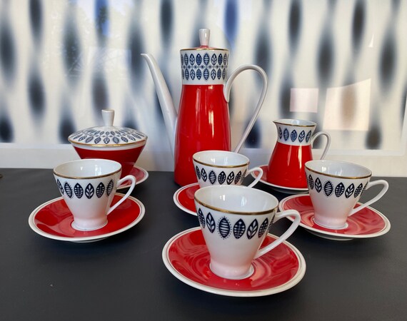 Vintage Coffee Set Espresso Porcelain 1960s 60s GDR Freiberger - Etsy