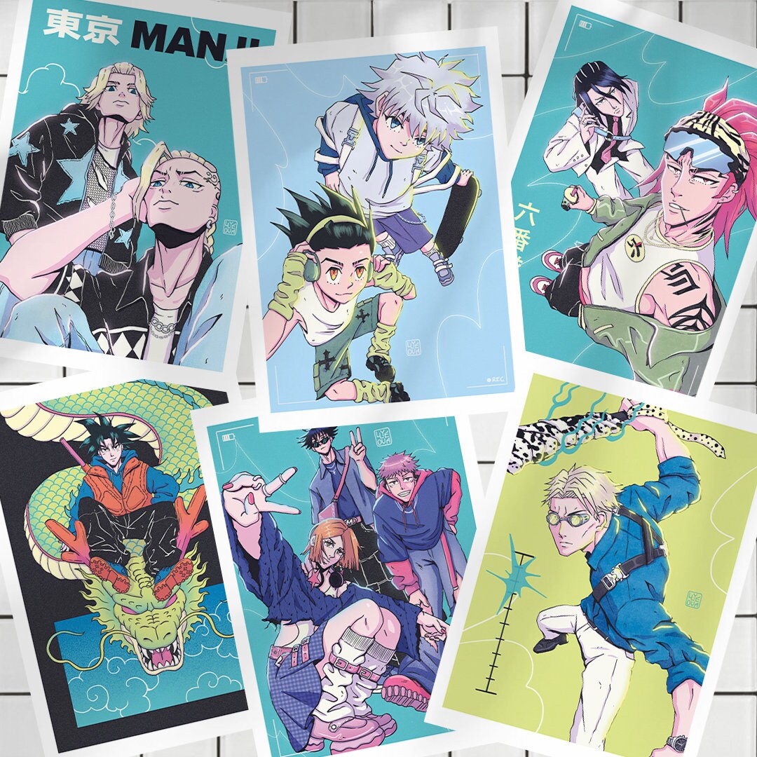 Anime Postcards | A5 | Illustration Poster, Aesthetic Anime Art Print ...