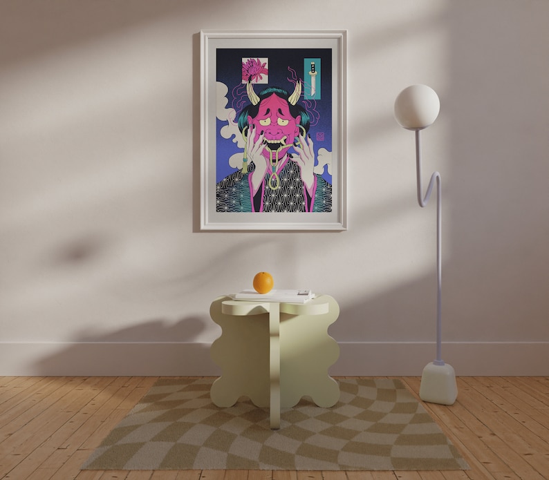 Hannya Onryo Demon | A5, A4, A3 Illustration Poster, Art Print, Wall ...