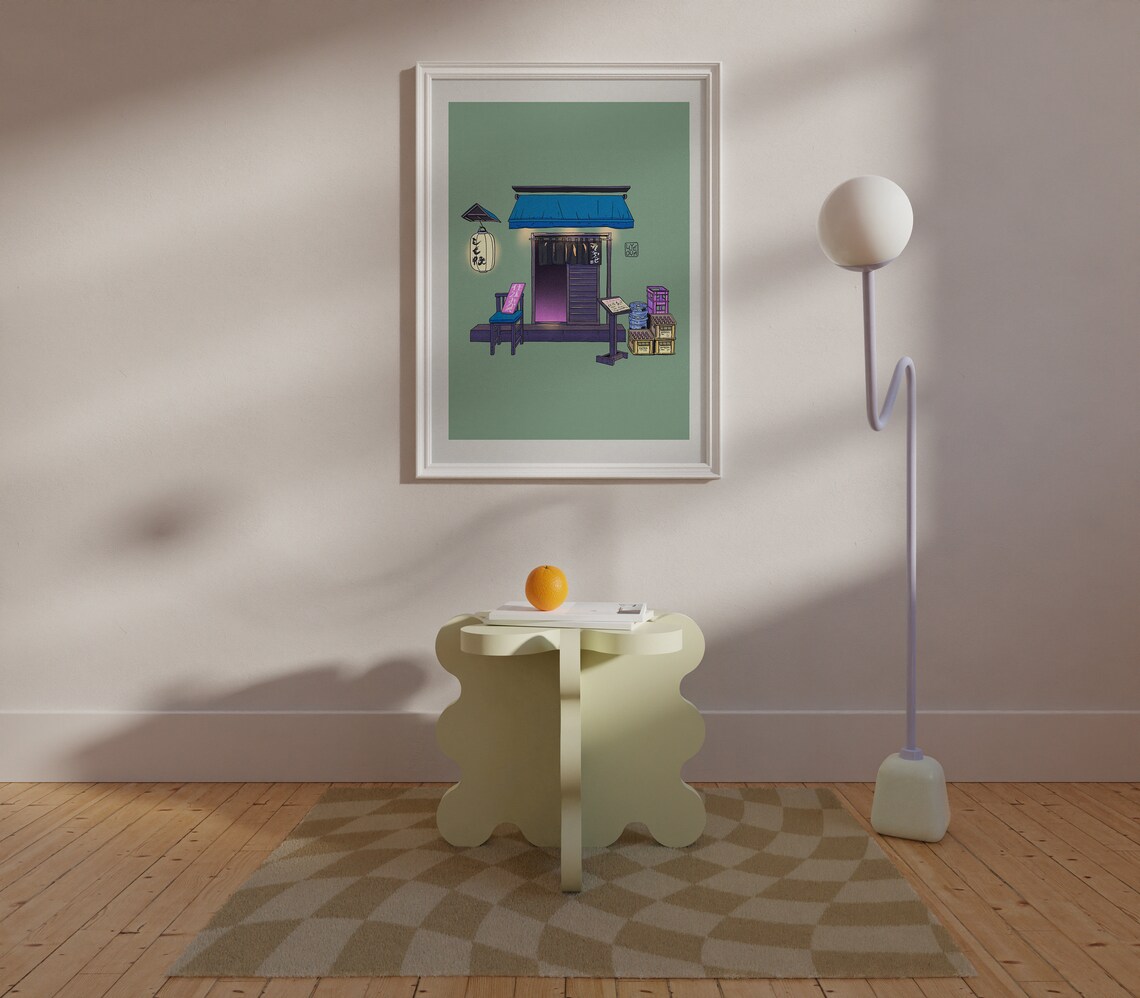 Japanese Tokyo Storefront A4 A3 Illustration Poster Print - Etsy