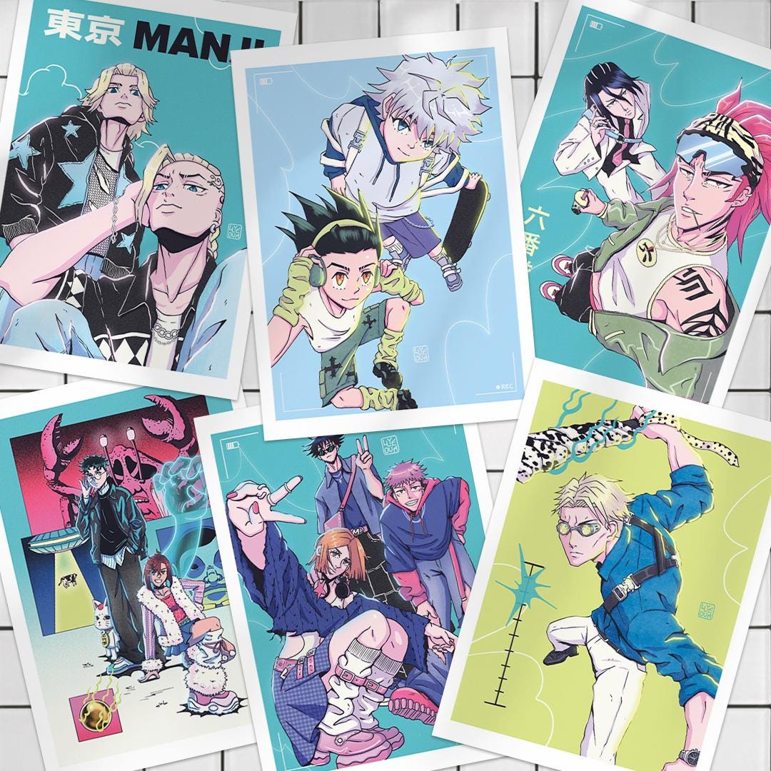 Anime Selfie Posters | Illustration Print, Aesthetic Anime Art Print ...