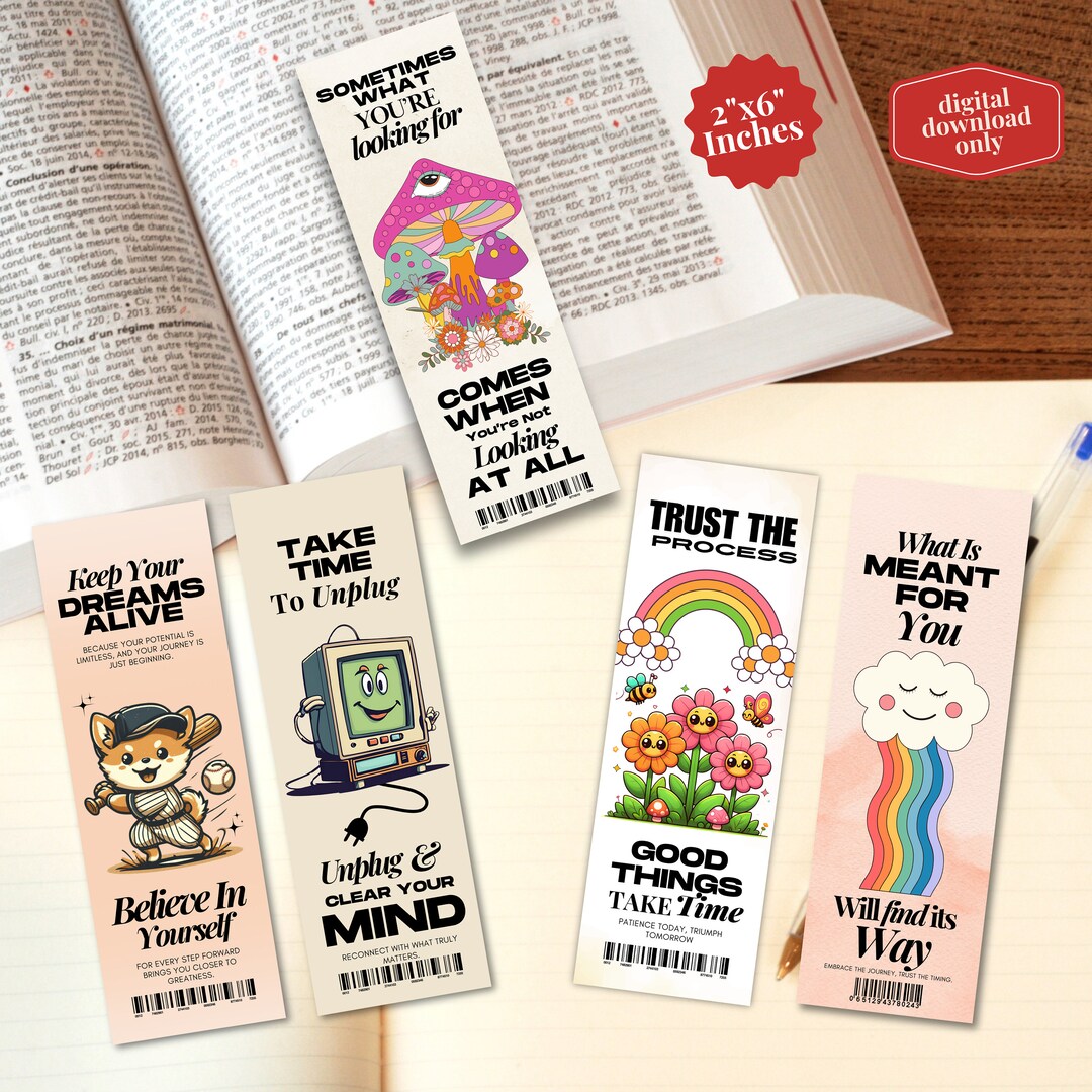 9 Printable Motivational Quote Bookmarks Digital Download Inspirational ...