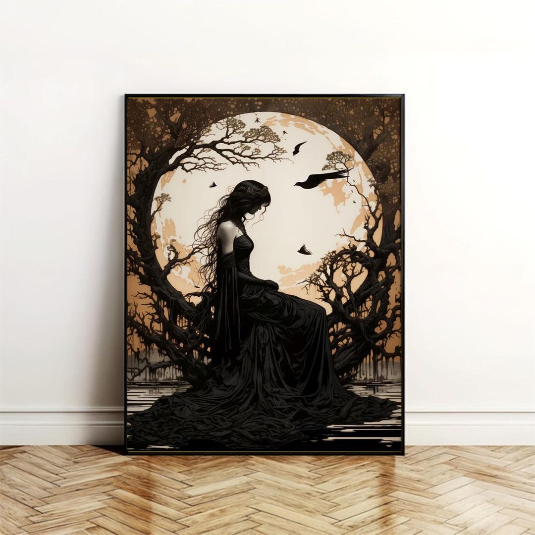 The Morrigan Art Nouveau Print, Celtic Goddess of War Poster - Etsy