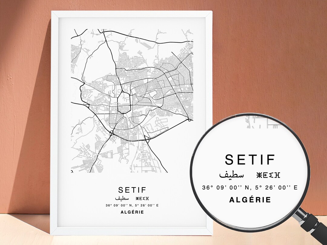 Poster Affiche Carte De La Ville De Setif algérie - Etsy