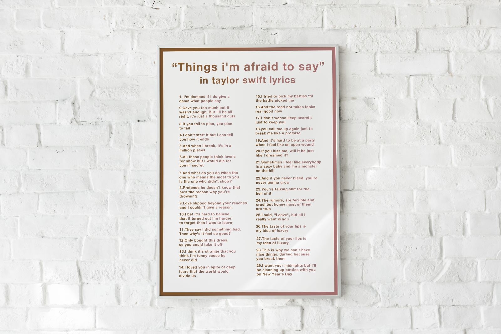 AFFIRMATIONS in Taylor Swift Lyrics DIGITAL Taylor Swift Poster Swiftie ...