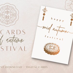 Mid Autumn Mooncake Festival Greeting Cards, DOWNLOAD Bundle 9 DIGITAL ...