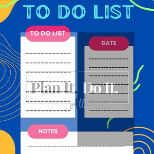 KIDS TO DO List, Printable Pdf or Digital Editable Blank to Do List ...