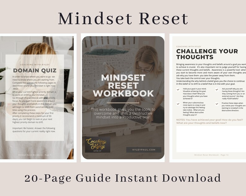MINDSET Journal, Printable Pdf or Digital Download, Daily 5-minute ...