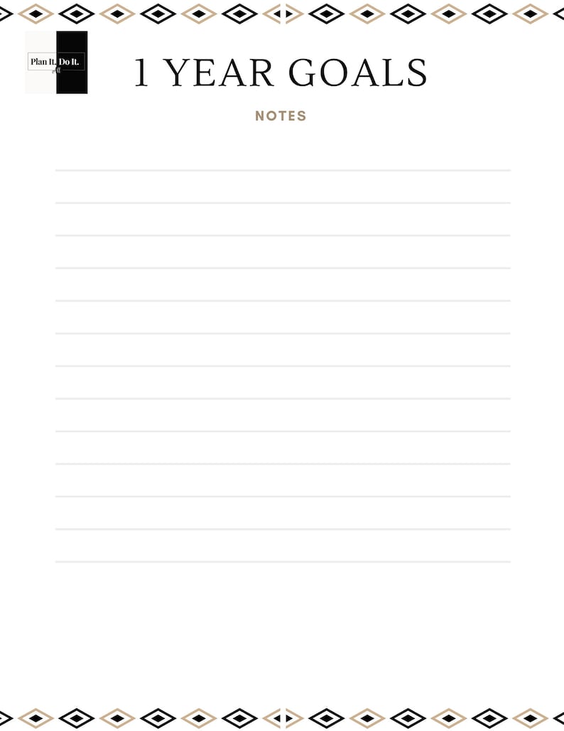 GOALS PLAN for Any Year, Printable Pdf or Digital Download ...