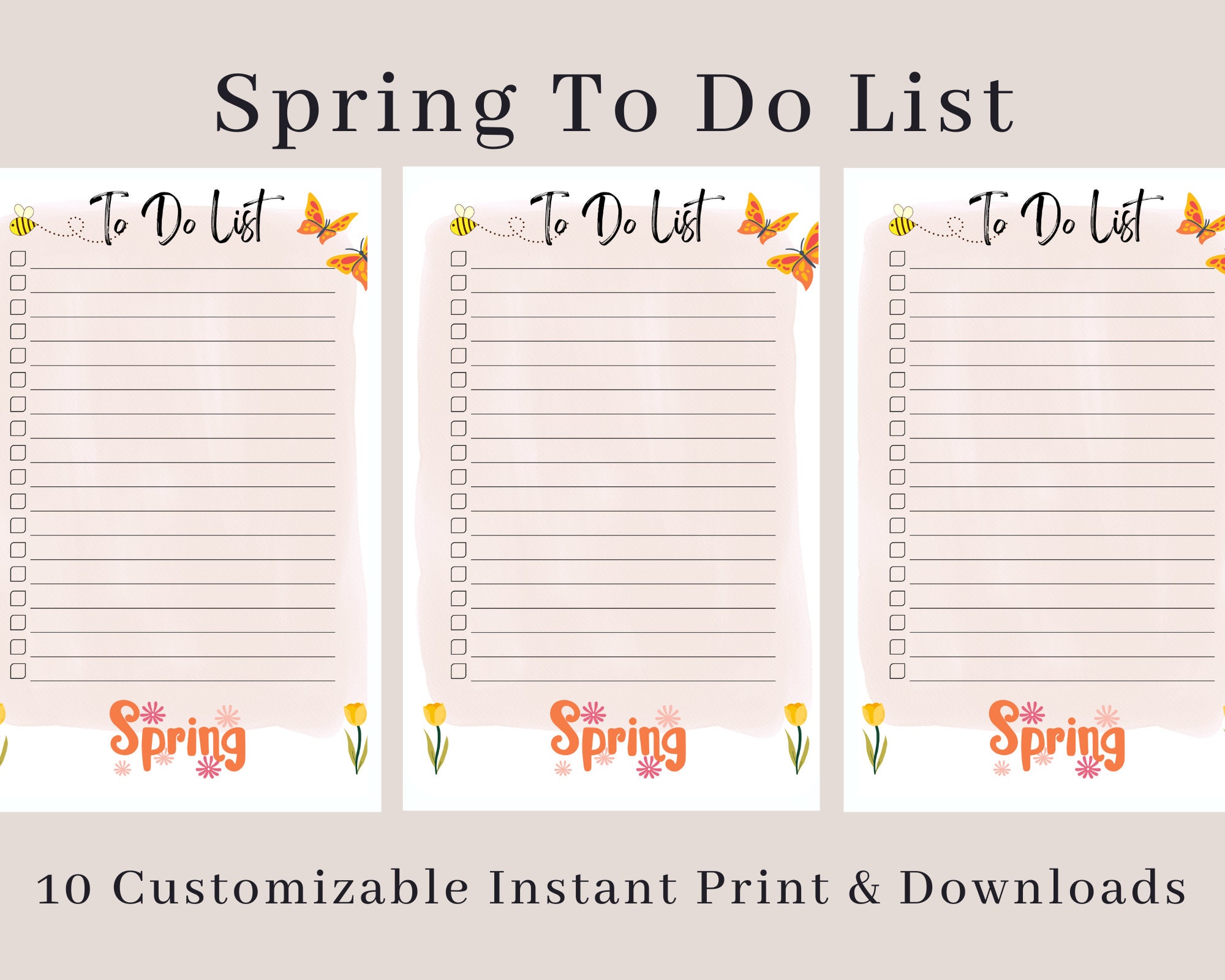 SPRING to Do List, Printable Pdf or Digital Download Checklist, to Do ...