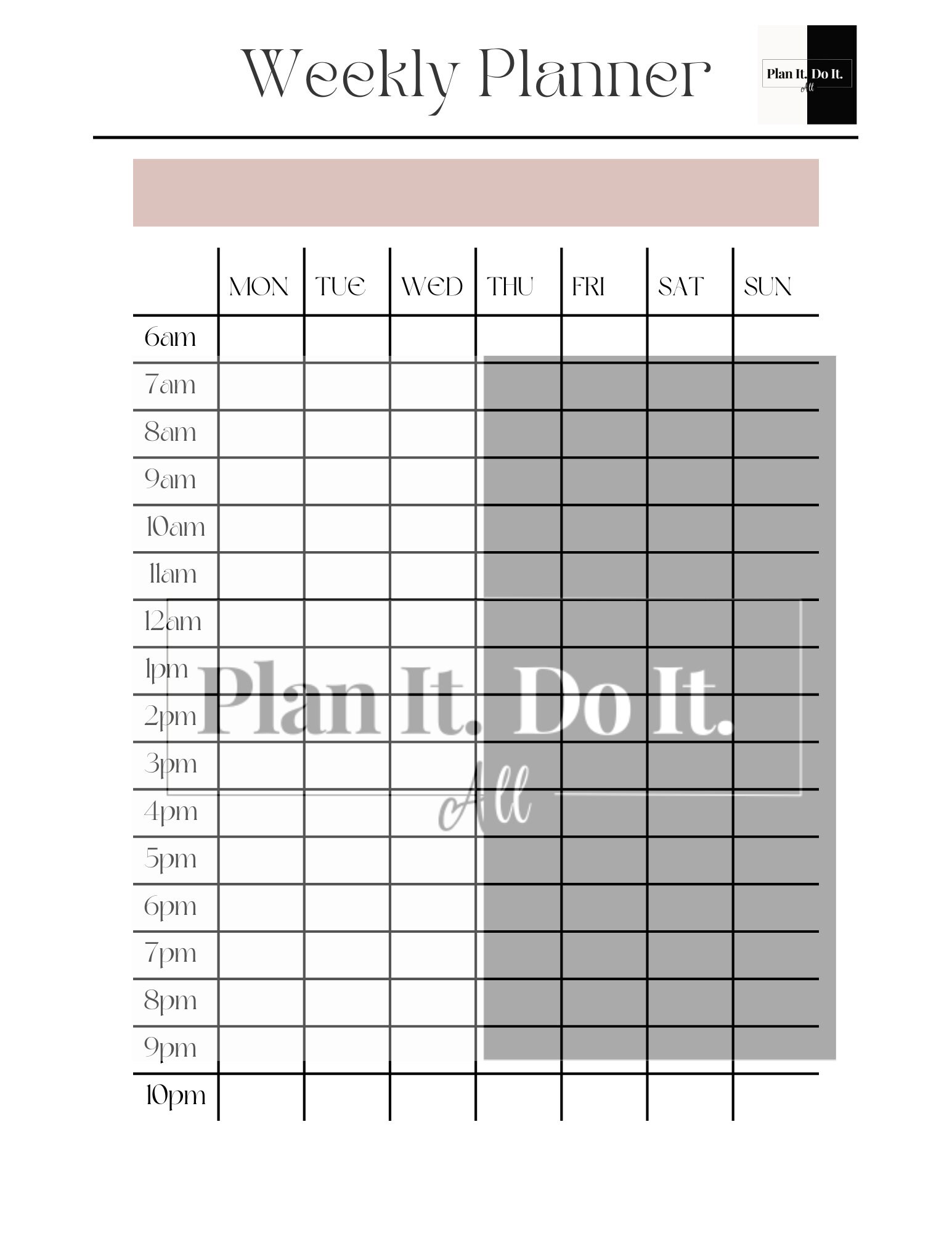 WEEKLY Planner, Printable Pdf or Digital Download, 8 Unique Daily ...