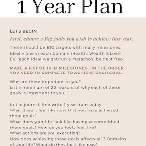 GOALS PLAN for Any Year, Printable Pdf or Digital Download ...