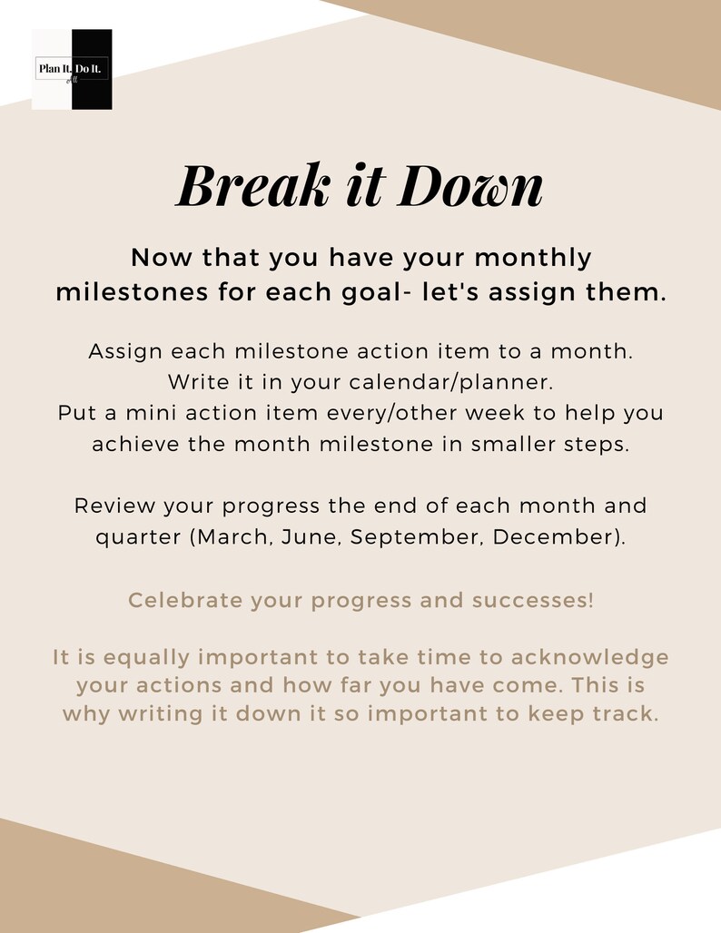 GOALS PLAN for Any Year, Printable Pdf or Digital Download ...