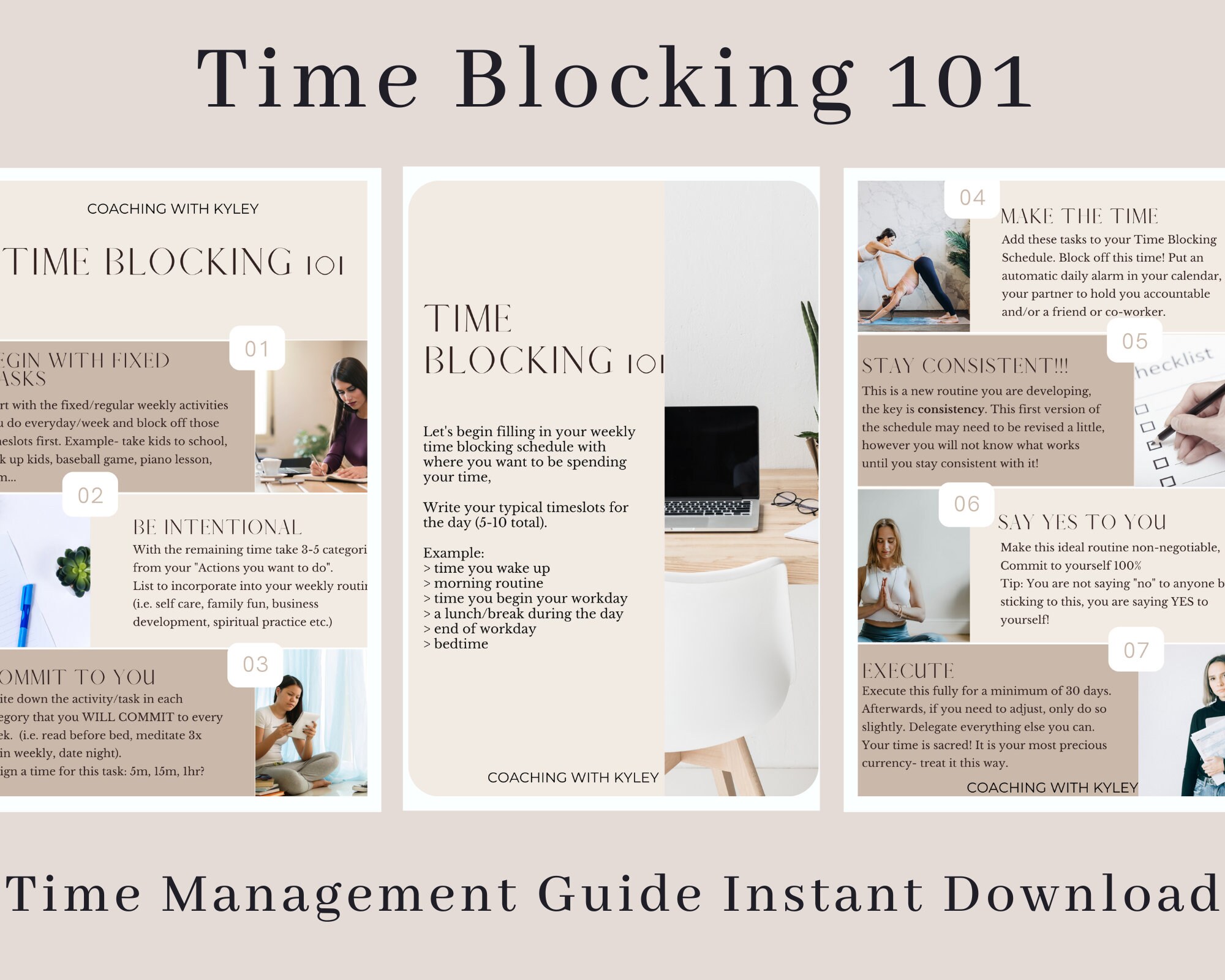 TIME BLOCKING Planner Guide, Printable Pdf or Digital Download ...