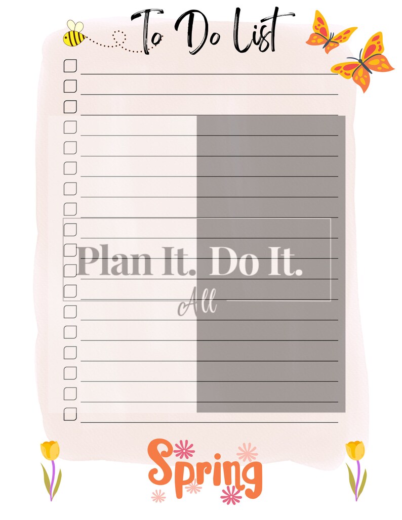 SPRING to Do List, Printable Pdf or Digital Download Checklist, to Do ...