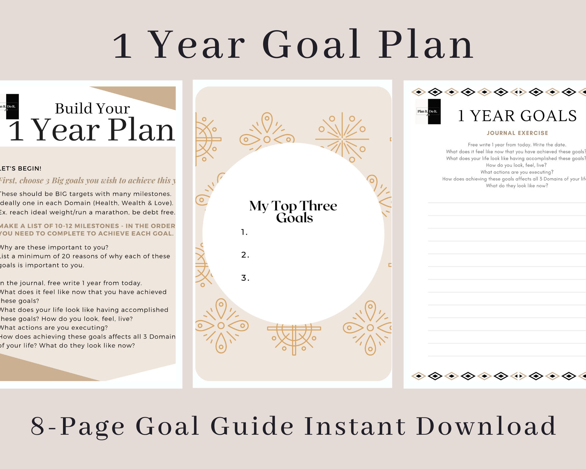 GOALS PLAN for Any Year, Printable Pdf or Digital Download ...