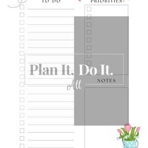 SPRING Weekly to Do List, Printable Pdf or Digital Download, Priorities ...