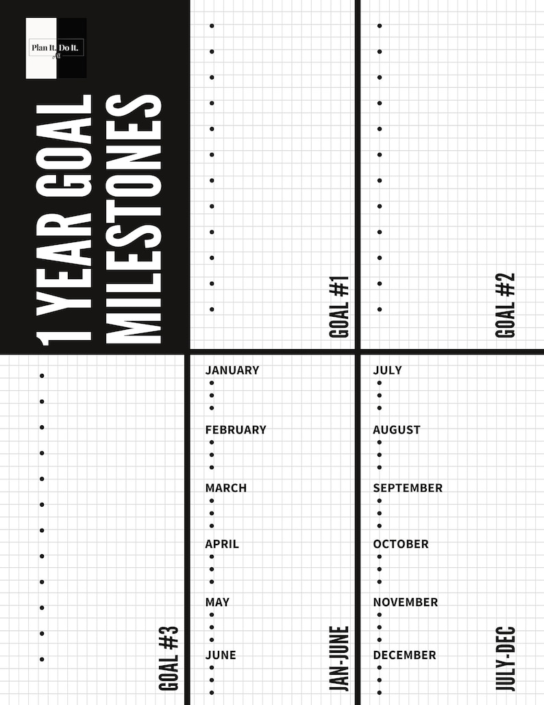 GOALS PLAN for Any Year, Printable Pdf or Digital Download ...