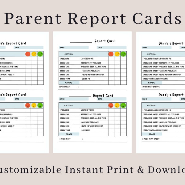 Toddler Report Card - Etsy