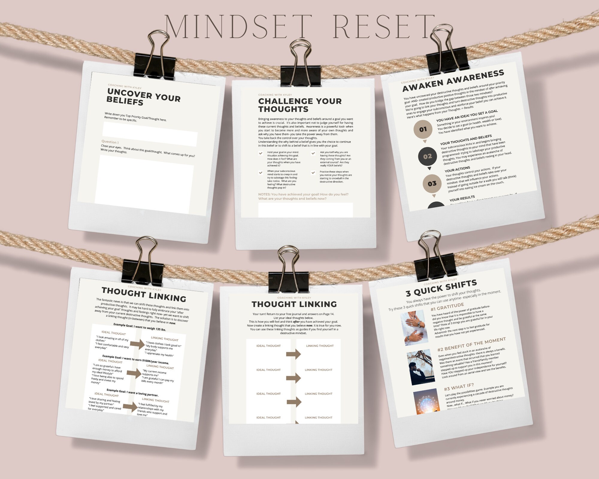 MINDSET Journal, Printable Pdf or Digital Download, Daily 5-minute ...