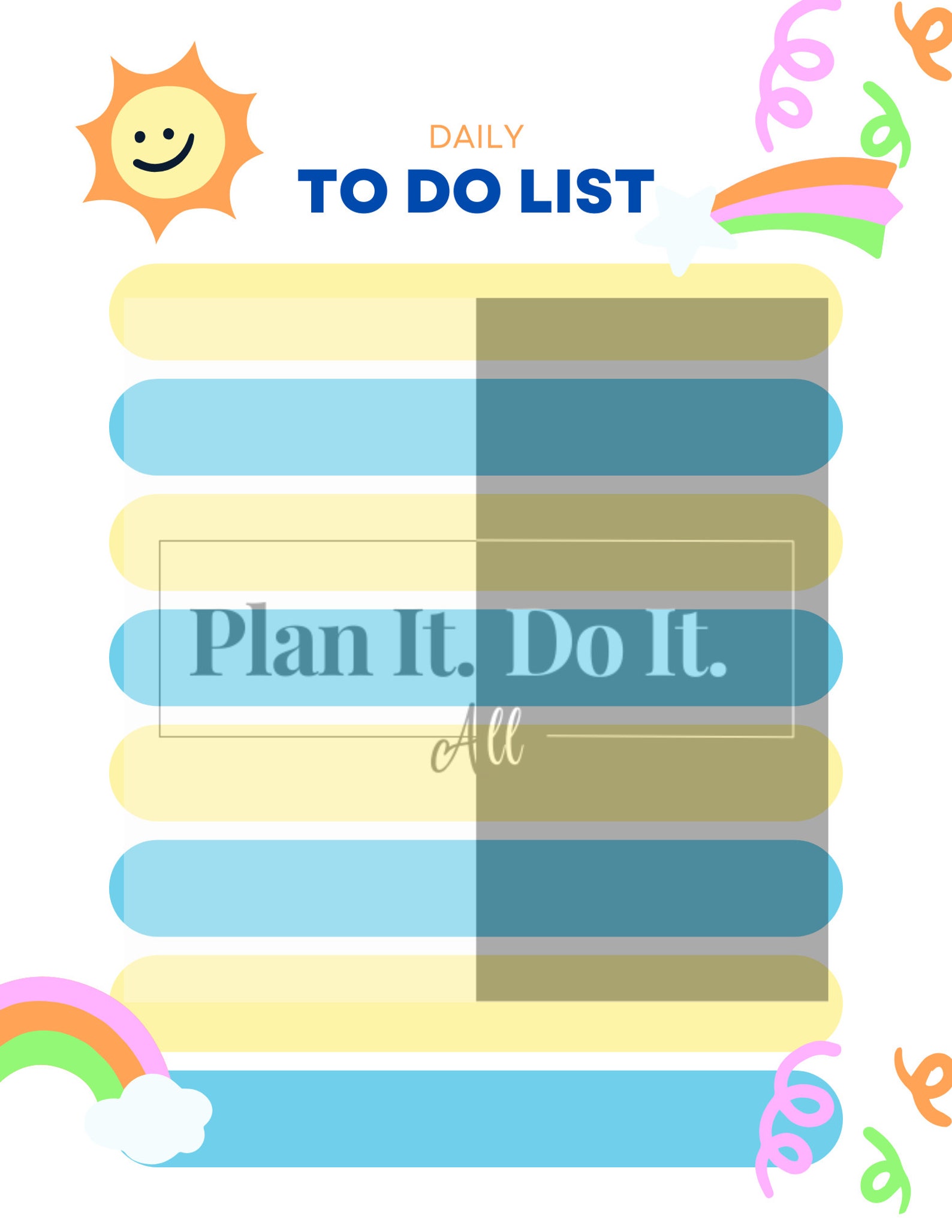 KIDS TO DO List, Printable Pdf or Digital Editable Blank to Do List ...