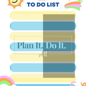 KIDS TO DO List, Printable Pdf or Digital Editable Blank to Do List ...