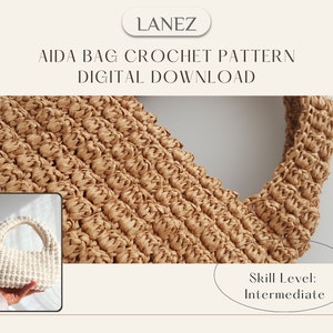 Crochet PATTERN, Aida Cotton Hobo Bag, Small Bobble Stitch Handbag, DIY ...
