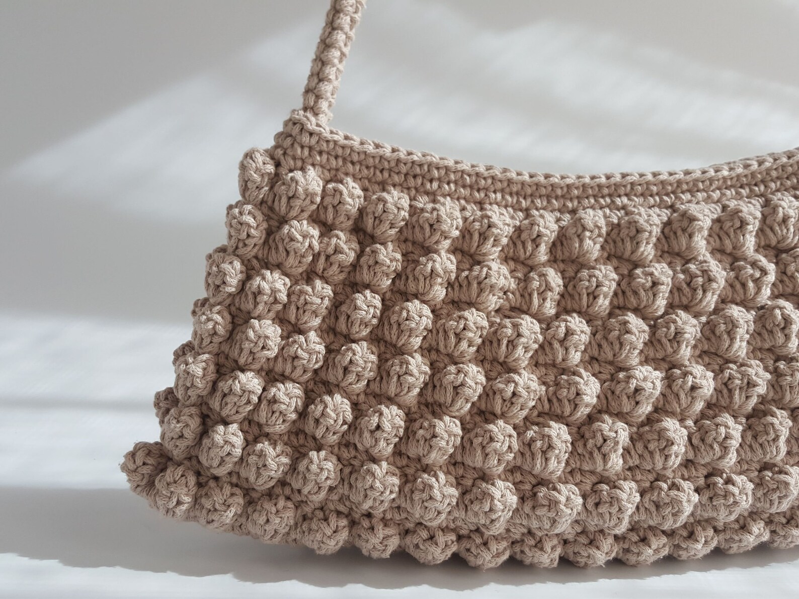 Crochet PATTERN: Emilia Baguette Bag Pattern, Easy Popcorn Handbag ...