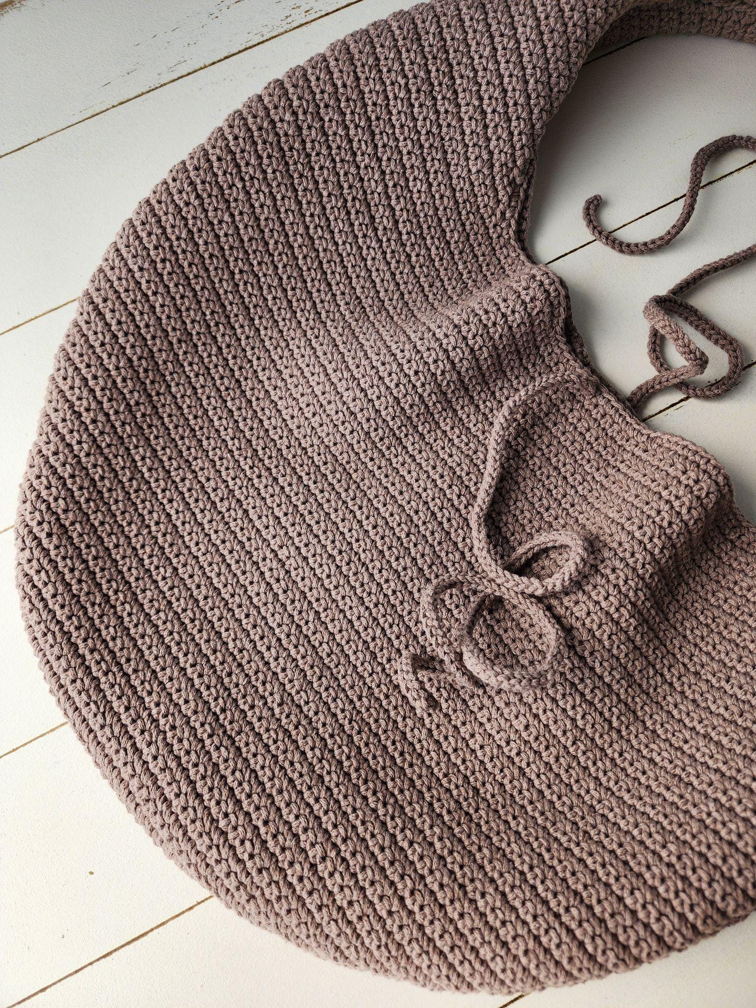 Crochet Hobo Bag PATTERN: SELENA Large Cotton Bag, Moon Shoulder Bag ...