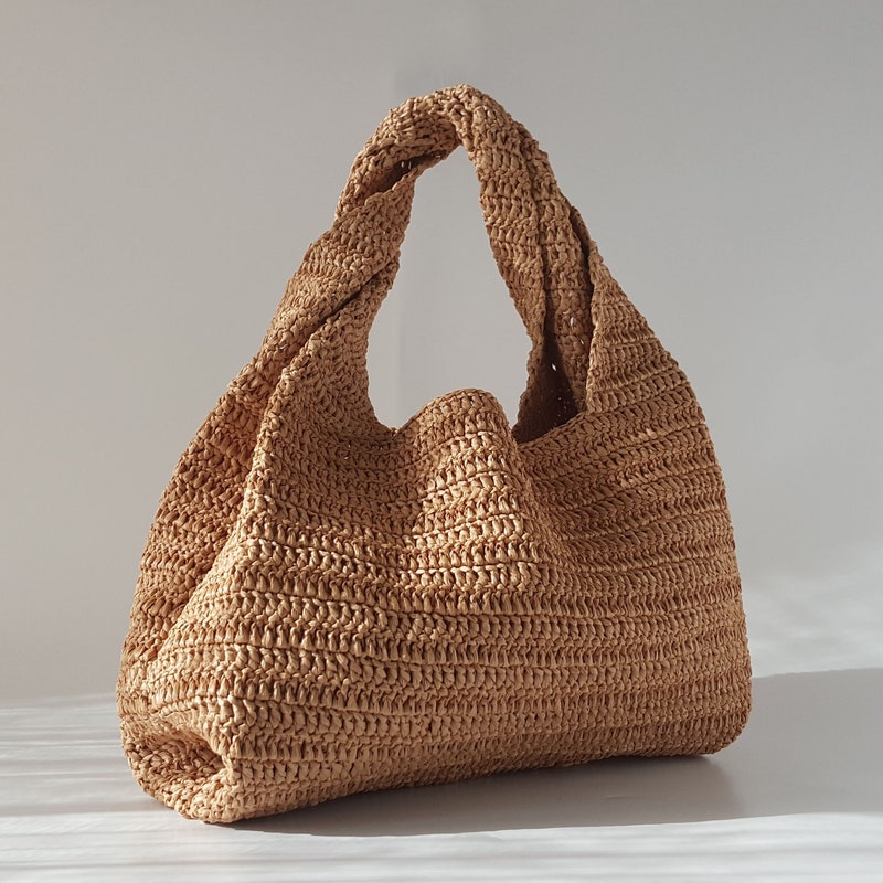 Crochet Raffia Hobo Bag - Etsy