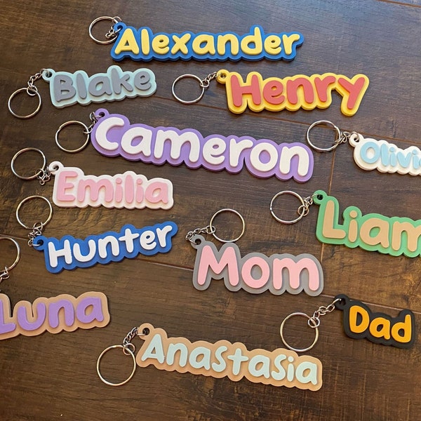 Kids Name Keychain - Etsy