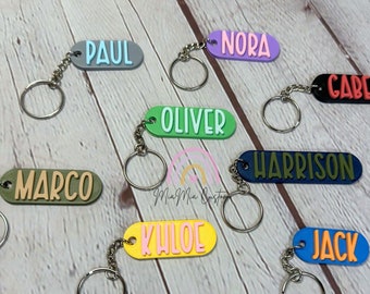 Small Custom Keychain Capital Letter Name Keychain Personalized ...