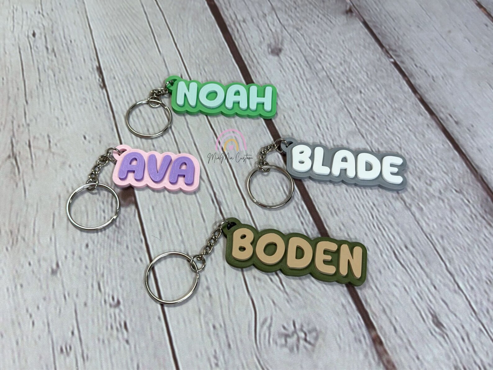 Small Custom Keychain Capital Letter Name Keychain Personalized ...